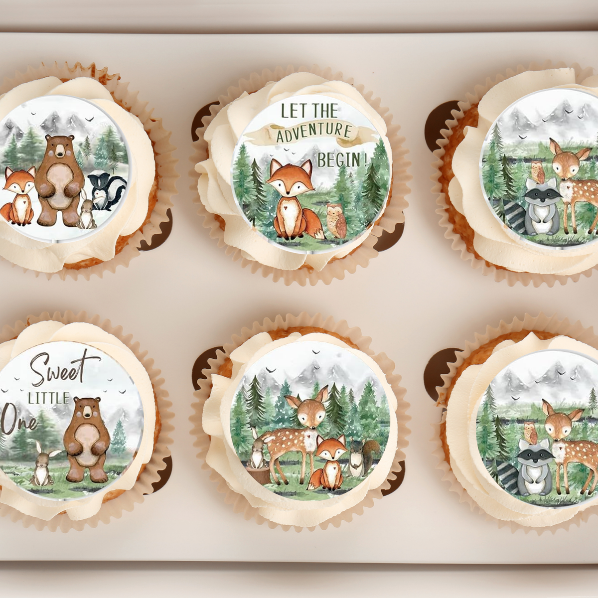 Woodland Cupcake Toppers – Edible Forest Animal Decorations | Edible ...
