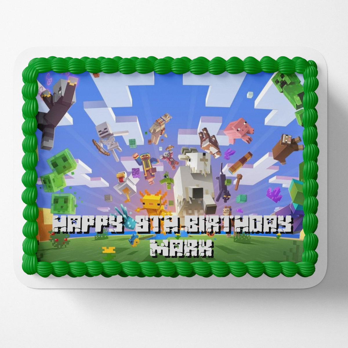 Minecraft Sheet Cake Topper Edible Image Mindcraft Birthday Party – Edible Sugar Art
