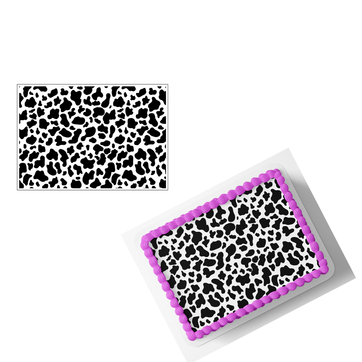 Cow Print Cake Wrap Cow Print Cake Topper – Edible Sugar Art