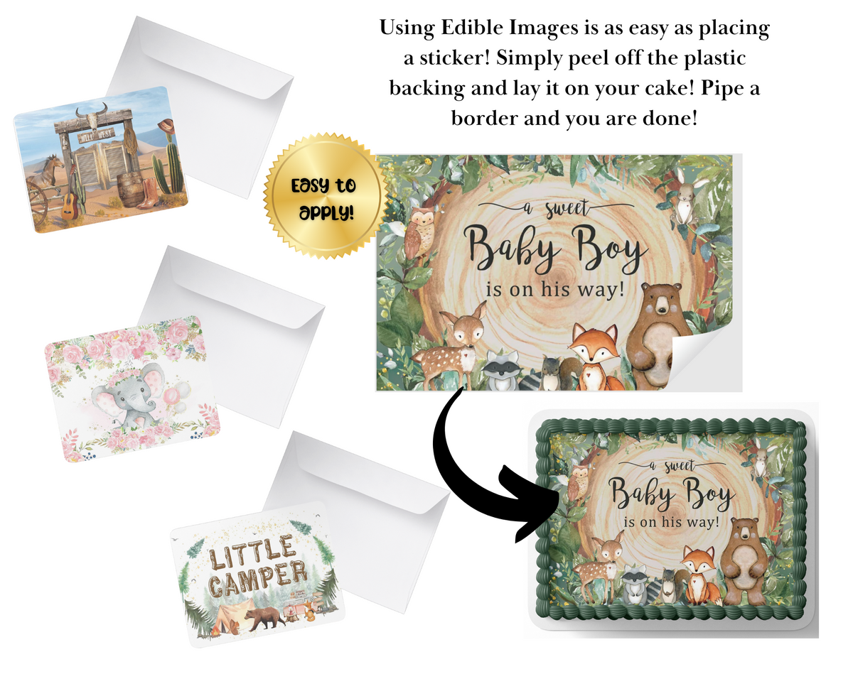 Fall Pooh Bear Baby Shower Edible Cake Topper | Edible Sugar Art