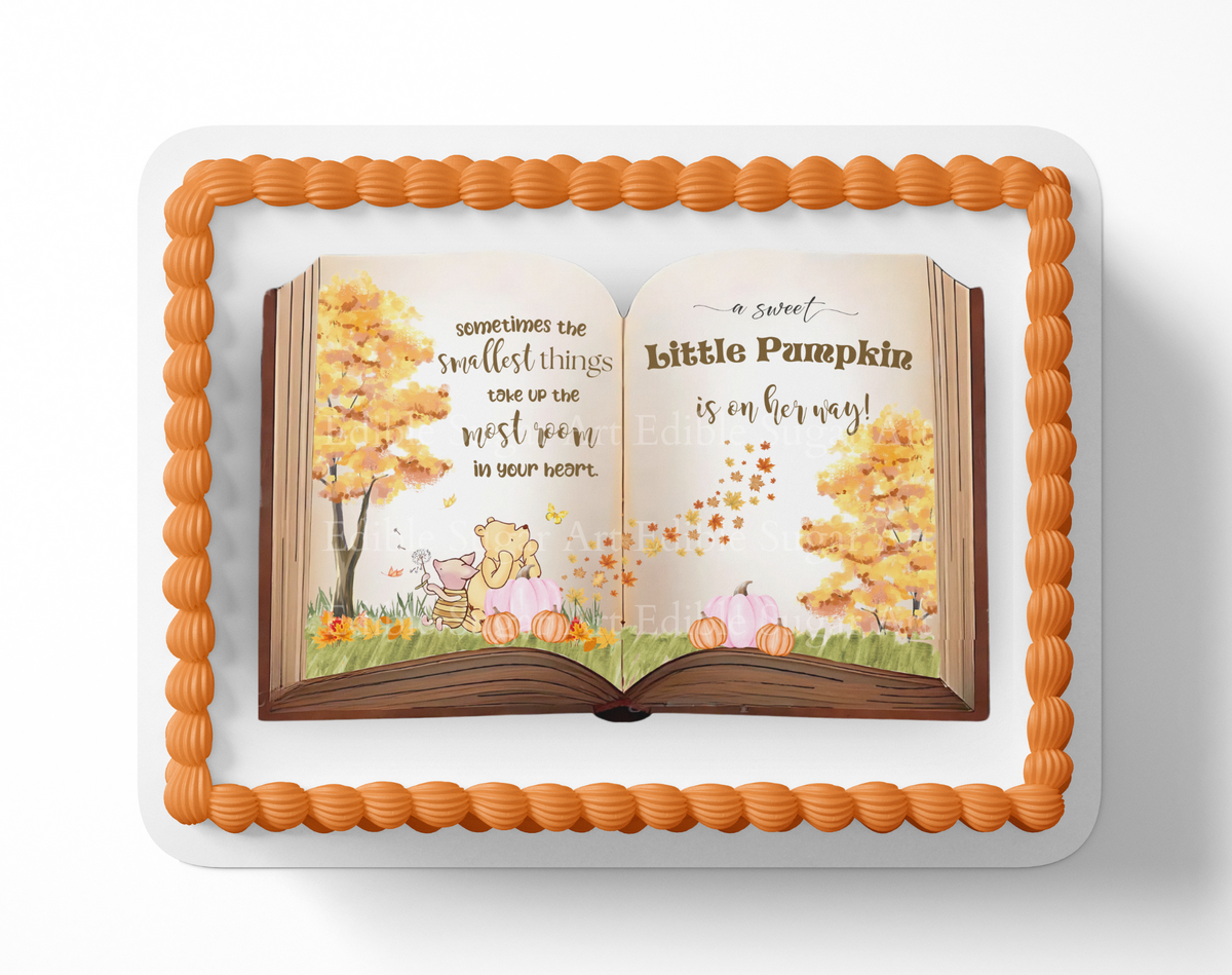 POOH BEAR CAKE TOPPER, Pumpkin Pooh Bear, Fall Pooh Bear, Pooh Bear Pu ...