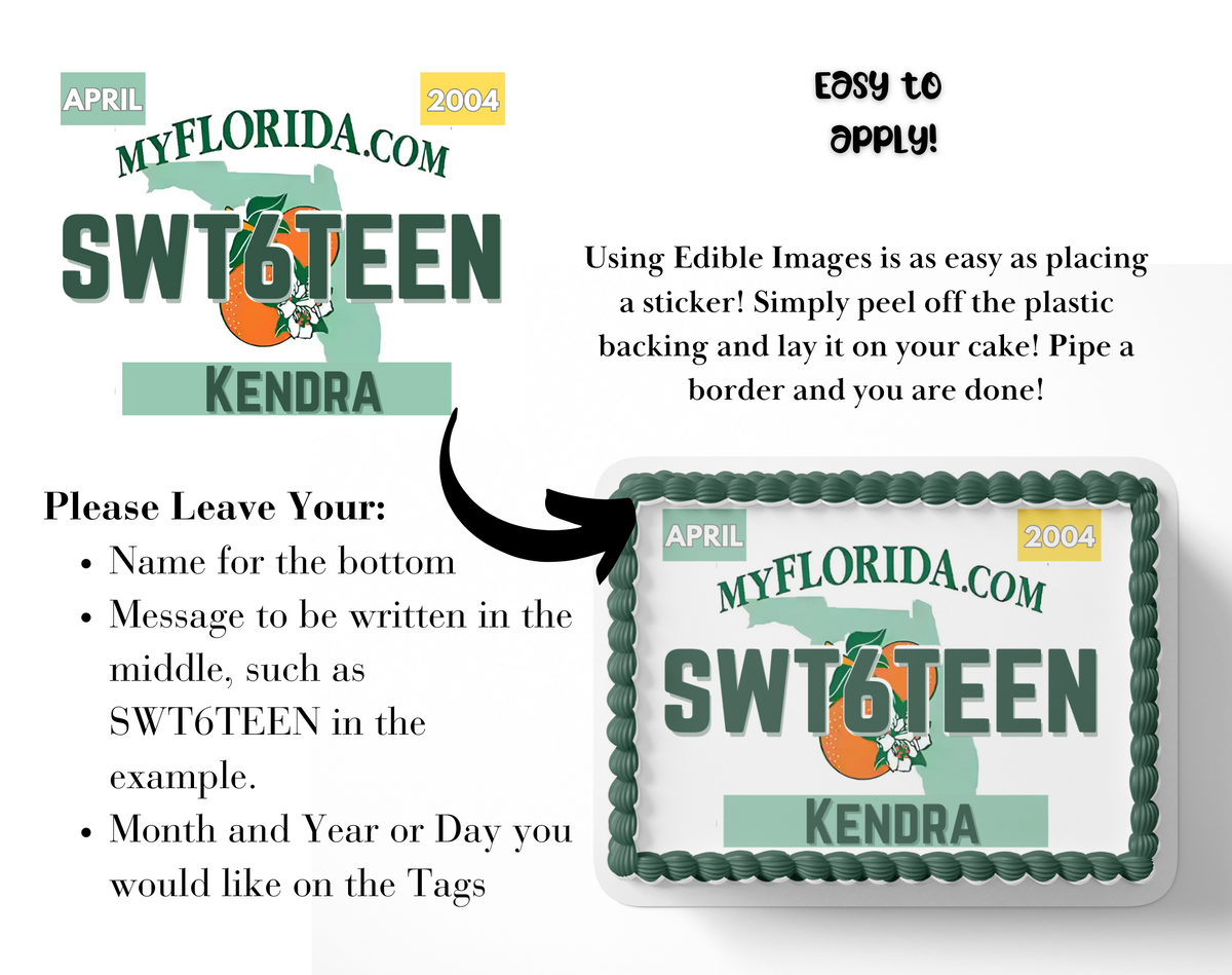 License Plate Birthday Party Cupcake Topper, License Cupcake Topper Ed ...