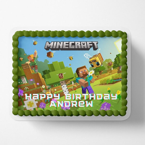 Minecraft Cake Topper Edible Image Mindcraft Birthday Cake – Edible ...