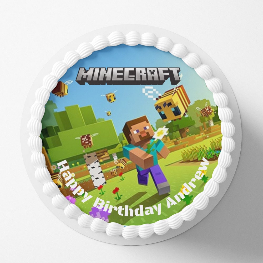 Minecraft Cake Topper Edible Image Mindcraft Birthday Party – Edible ...