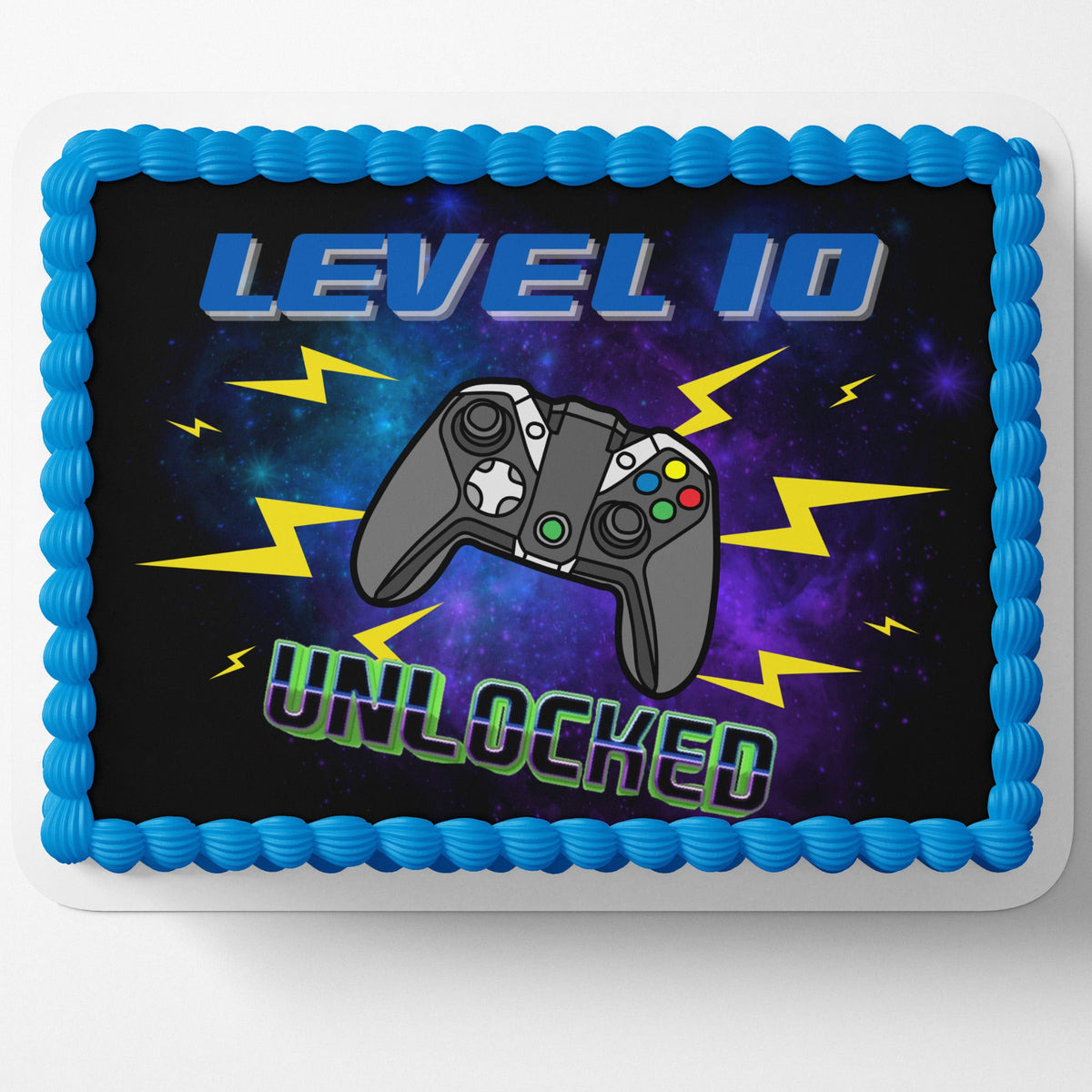LEVEL UP GAMER Cake wrap Video game birthday video game cake edible im ...